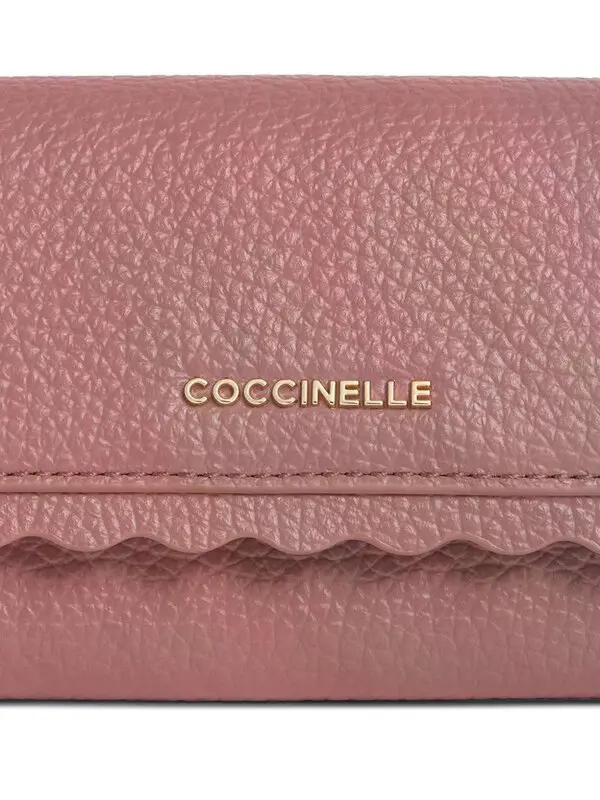 COCCINELLE Lace Scalloped-edge Pebbled Wallet - Pink