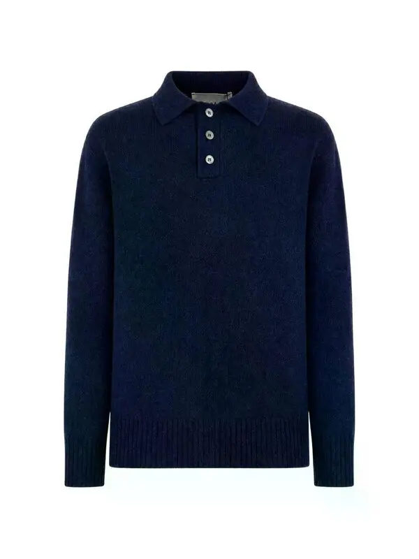 AMARANTO Button-placket Polo-collar Sweater