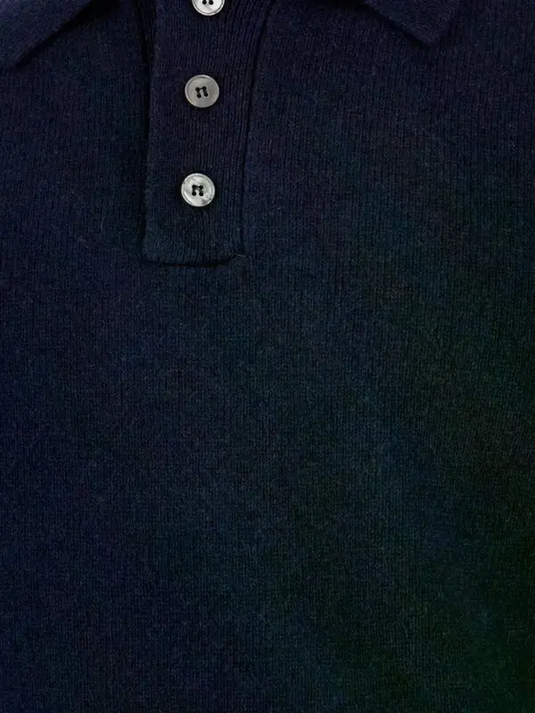 AMARANTO Button-placket Polo-collar Sweater