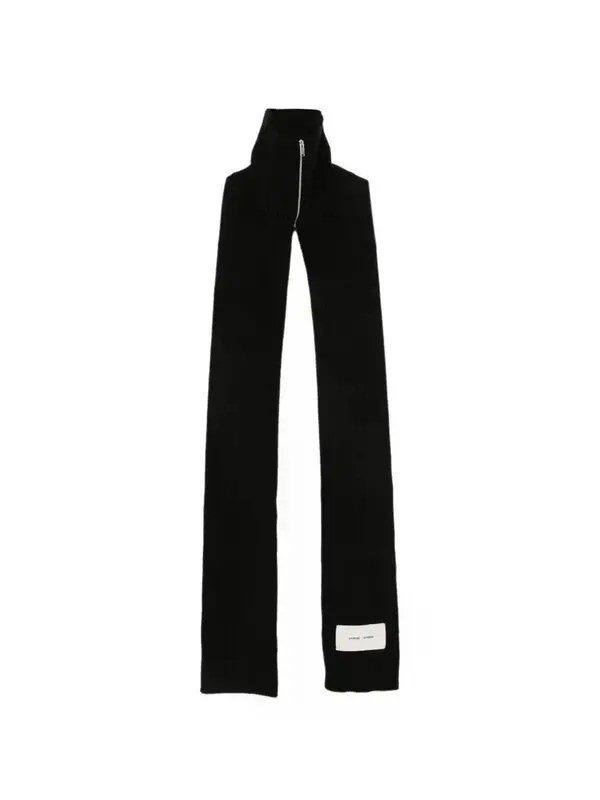 Samsøe Samsøe Ribbed-knit Zip-neck Scarf - Black