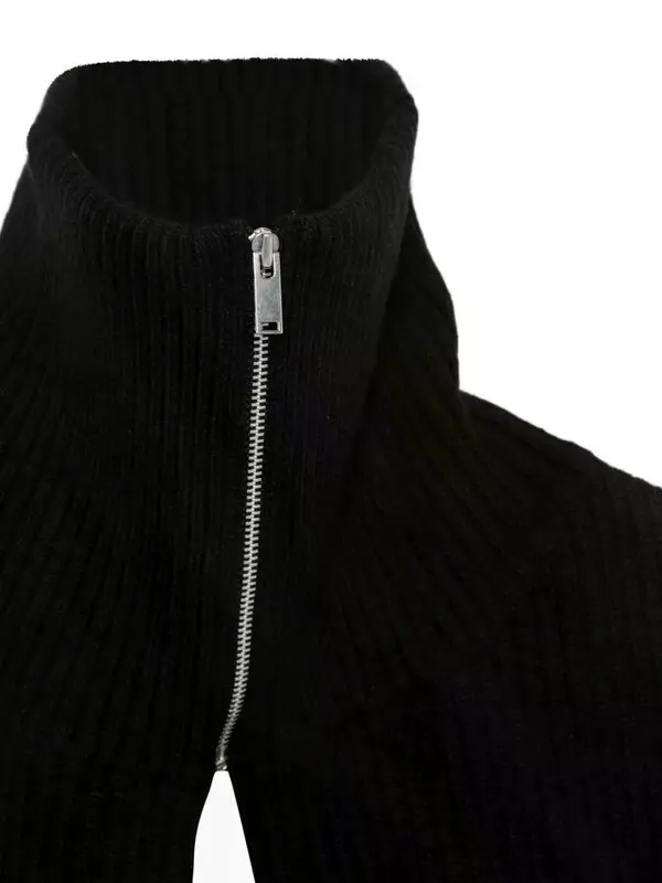 Samsøe Samsøe Ribbed-knit Zip-neck Scarf