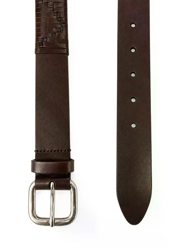 Anderson's Woven Leather Belt - Brown