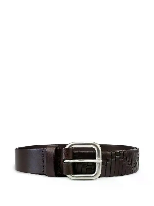 Anderson's Woven Leather Belt - Brown