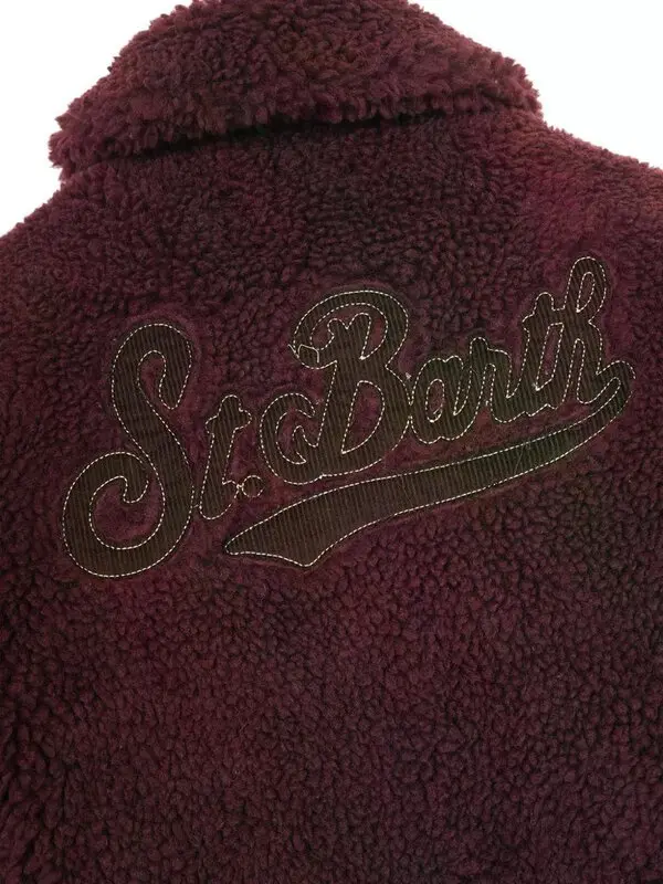 MC2 SAINT BARTH Logo-patch Faux-shearling Coat