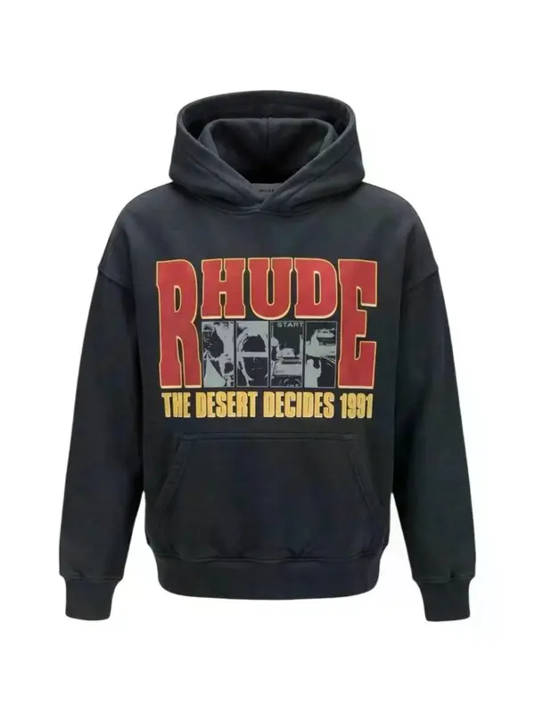 Rhude The Desert Decides Logo-print Hoodie - Black