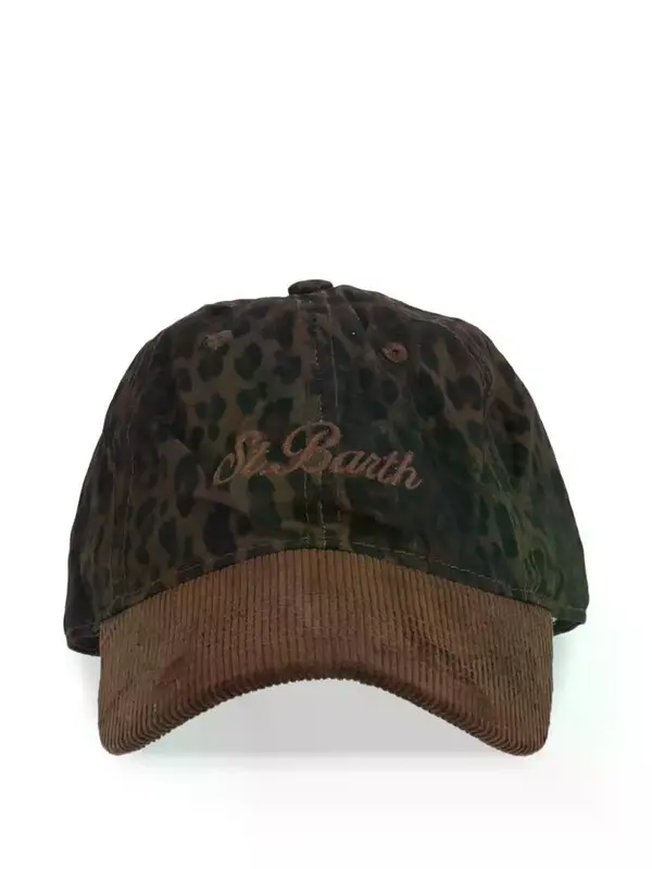 MC2 SAINT BARTH Leopard-print Corduroy Baseball Cap - Brown