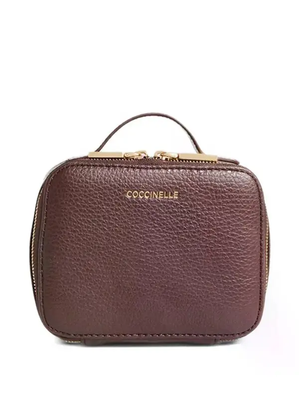 COCCINELLE Grained-leather Jewelry Case - Brown