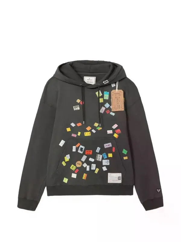 Mihara Yasuhiro Price-tag Sticker Printed Hoodie