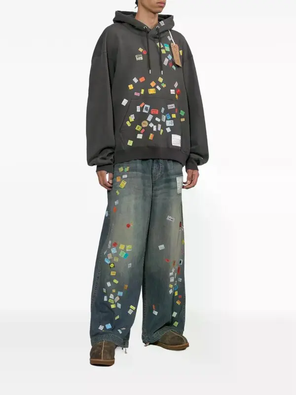 Mihara Yasuhiro Price-tag Sticker Printed Hoodie