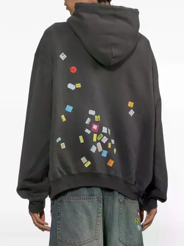 Mihara Yasuhiro Price-tag Sticker Printed Hoodie