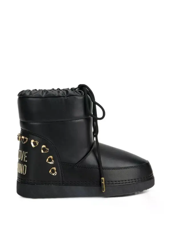 Moschino Heart-embellished Mountain Boots - Black