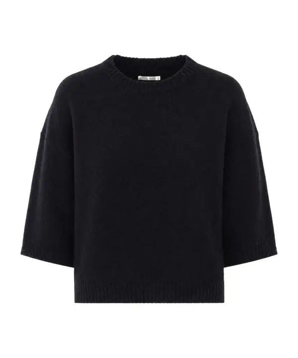 Loulou De Saison Azali Short-sleeve Knitted Top - Black