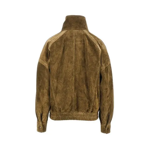 Saint Laurent Oversized Suede Leather Bomber Jacket