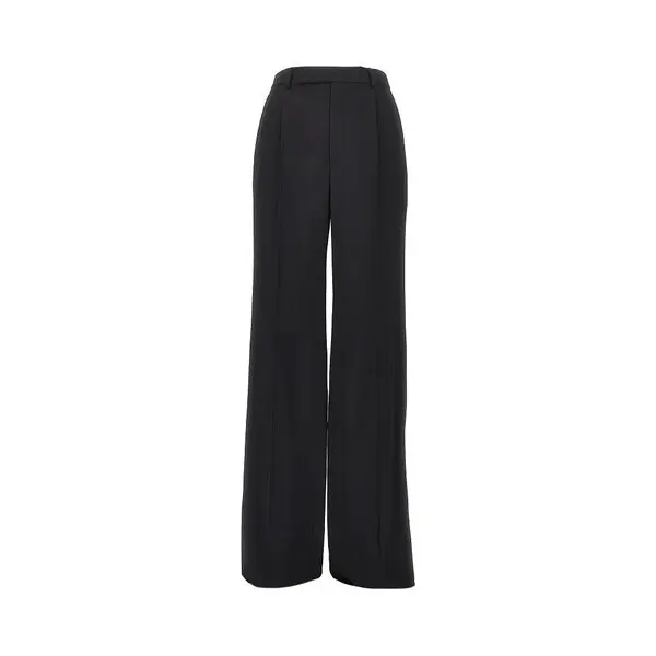 Saint Laurent Wool-blend Crepe Pants - Black