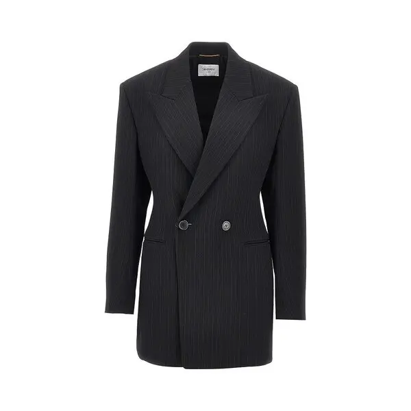 Saint Laurent Pinstriped Wool-blend Double-breasted Jacket