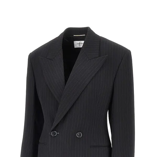 Saint Laurent Pinstriped Wool-blend Double-breasted Jacket