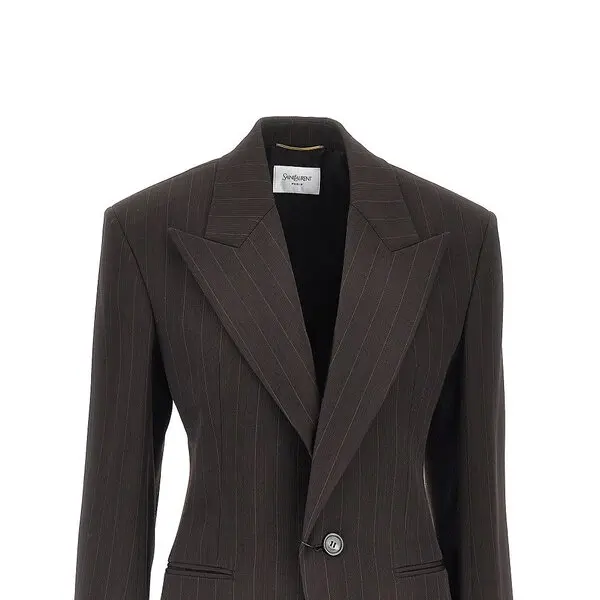 Saint Laurent Pinstriped Wool Single-breasted Jacket