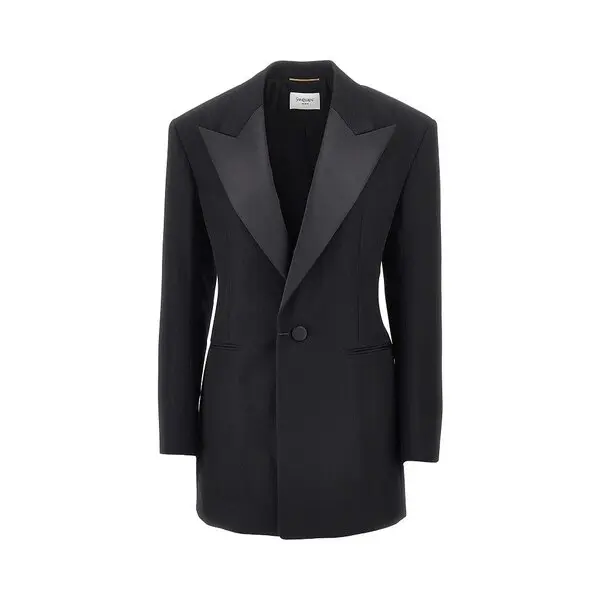 Saint Laurent Grain De Poudre Single-breasted Tuxedo Jacket
