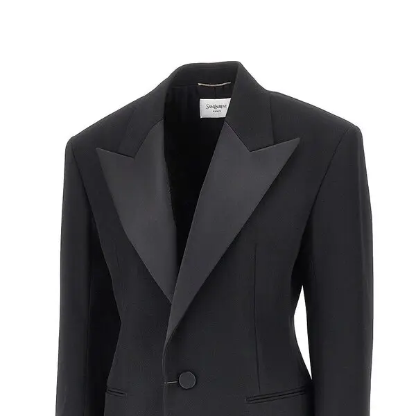Saint Laurent Grain De Poudre Single-breasted Tuxedo Jacket