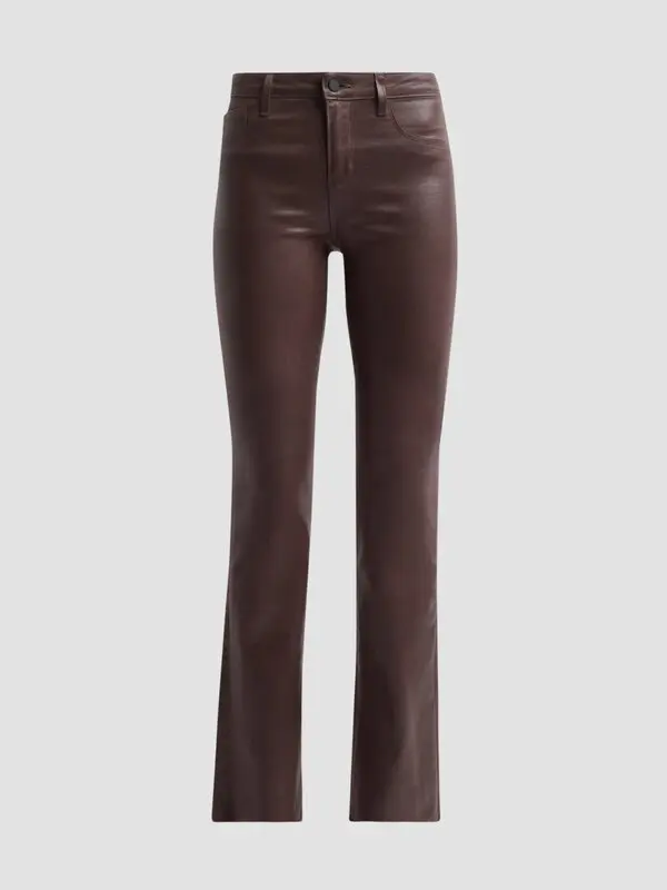 L'Agence Ruth High-rise Straight-leg Coated Jeans - Dark Java Coated