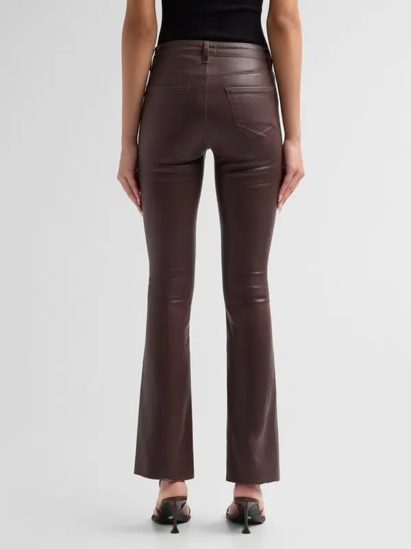 L'Agence Ruth High-rise Straight-leg Coated Jeans - Dark Java Coated