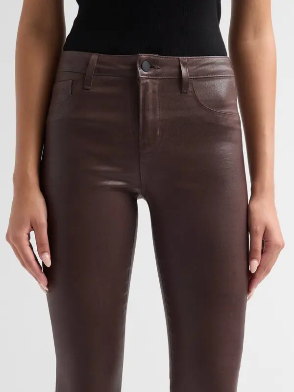 L'Agence Ruth High-rise Straight-leg Coated Jeans - Dark Java Coated