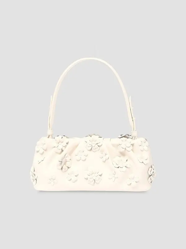 Simkhai Harlow Flower-appliqué Leather Shoulder Bag