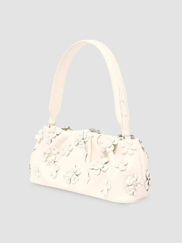 Simkhai Harlow Flower-appliqué Leather Shoulder Bag