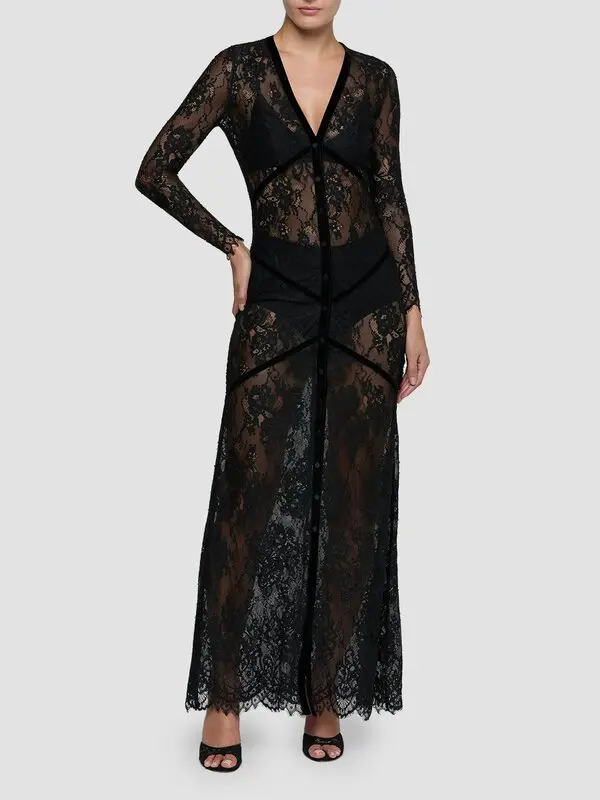 L'Agence Poesy Lace Maxi Dress