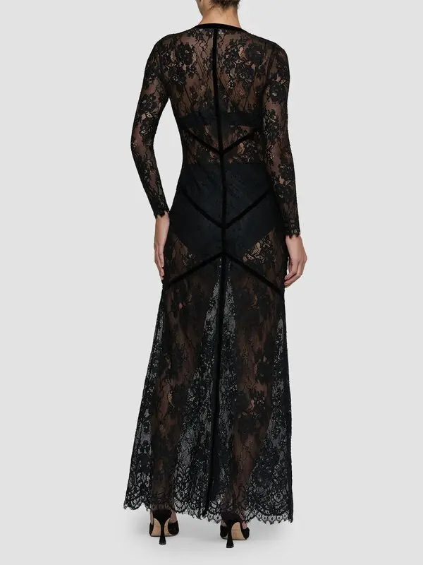 L'Agence Poesy Lace Maxi Dress