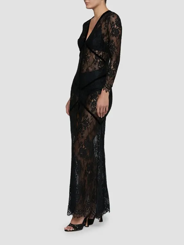 L'Agence Poesy Lace Maxi Dress
