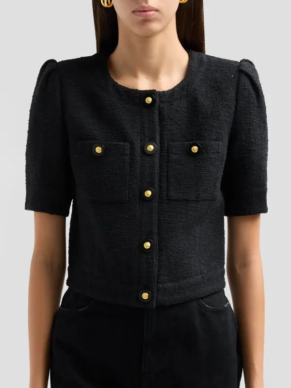 L'Agence Allegra Cotton-blend Cropped Jacket
