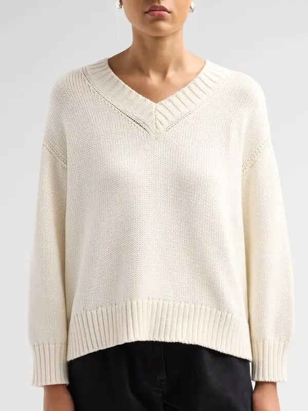 L'Agence Paxton Rib-knit Cotton Pullover Sweater