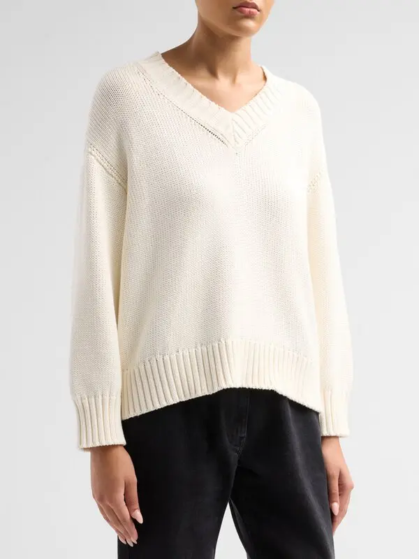 L'Agence Paxton Rib-knit Cotton Pullover Sweater