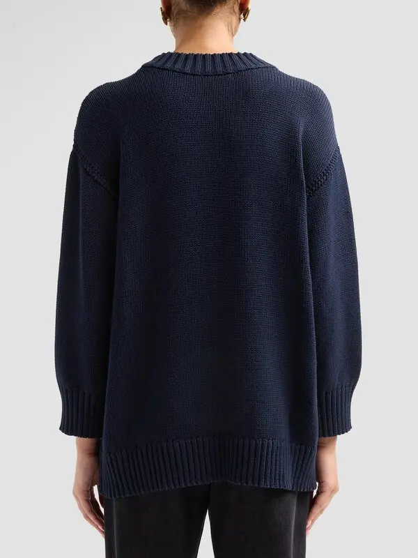 L'Agence Loden Cotton Crewneck Sweater