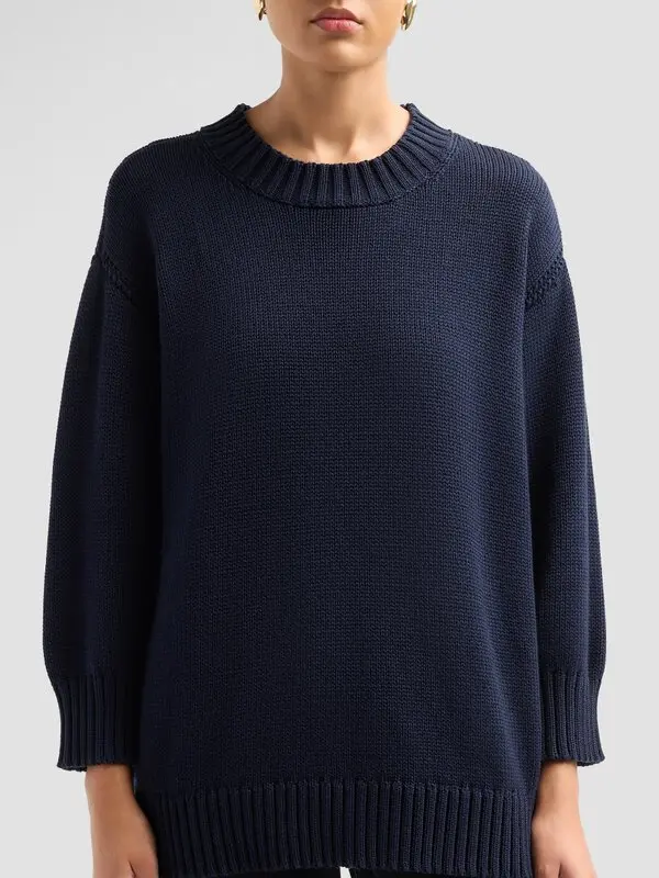L'Agence Loden Cotton Crewneck Sweater