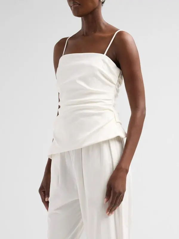 Simkhai Emerson Ruched Asymmetric Bustier Top