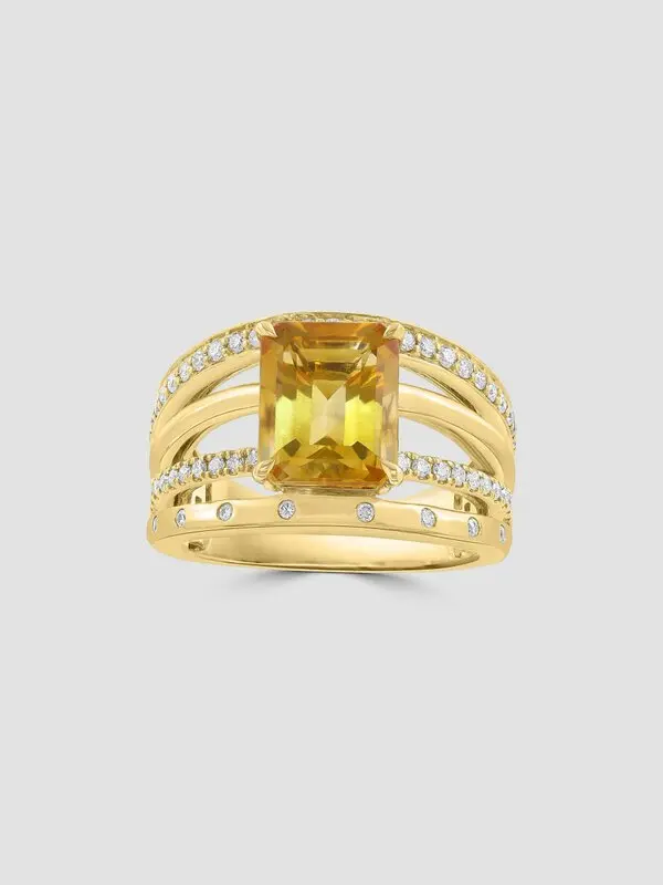 Saks Fifth Avenue Collection 14k Yellow Gold, Gemstone & 0.45 Tcw Diamond Multi-band Ring