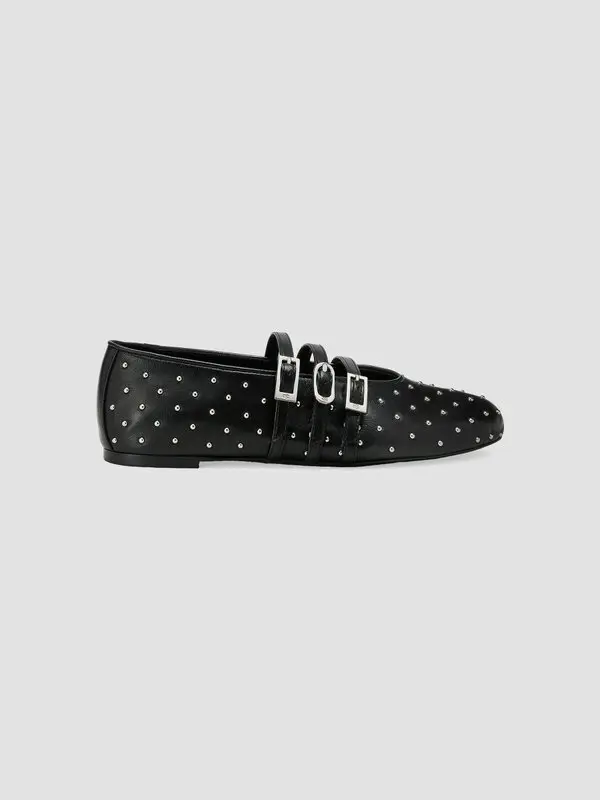 STUART WEITZMAN Sostud Studded Leather Mary Janes - Black