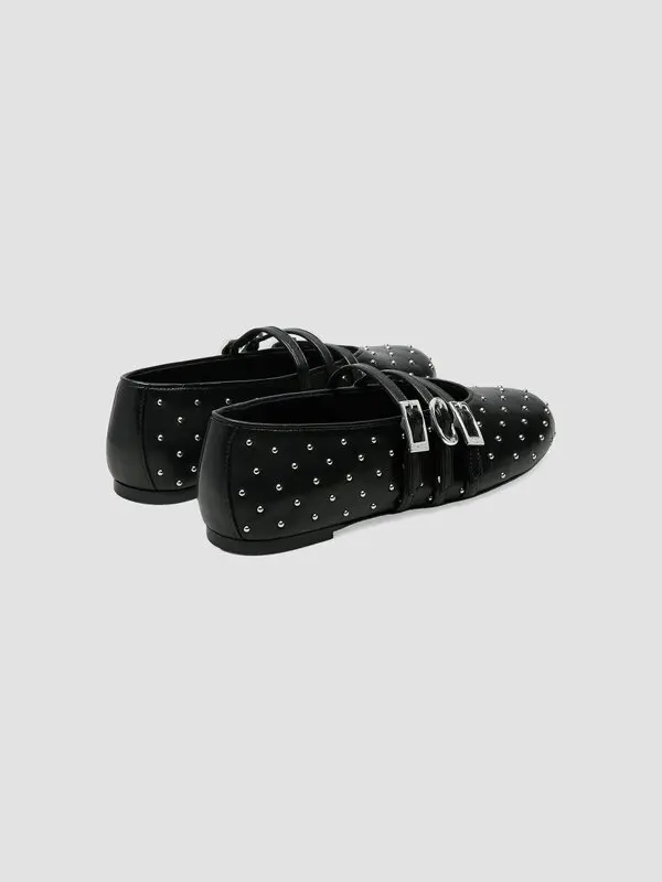 STUART WEITZMAN Sostud Studded Leather Mary Janes - Black