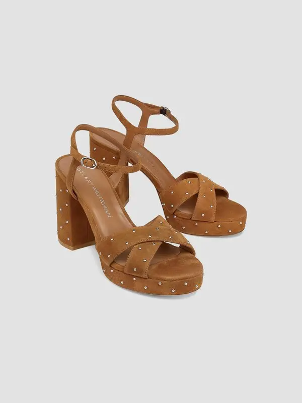 STUART WEITZMAN Dayna Sostud Suede Platform Sandals