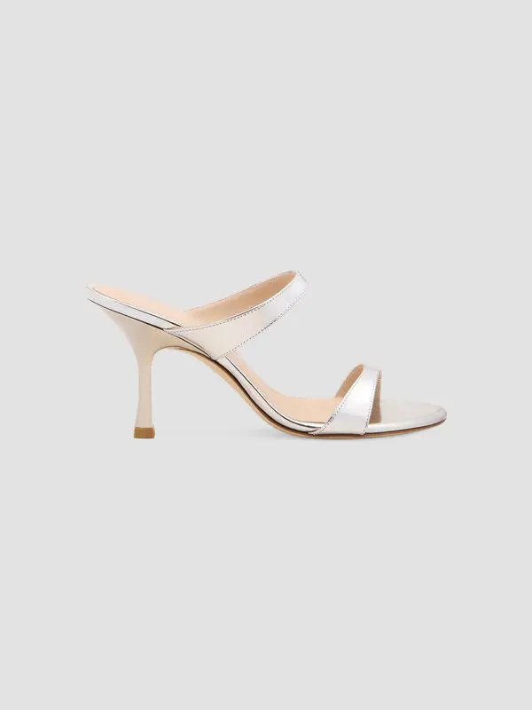 STUART WEITZMAN Nudist 85mm Patent Leather Sandals - Silver