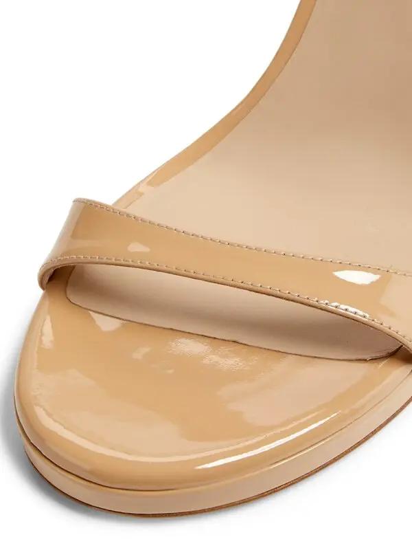 STUART WEITZMAN Nudist 100mm Patent Leather Sandals - Adobe