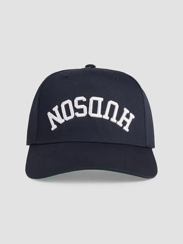 Hudson Jeans Embroidered Reverse Logo Baseball Cap - Black Iris