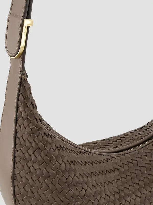 Vince Eris Small Woven Leather Hobo Bag