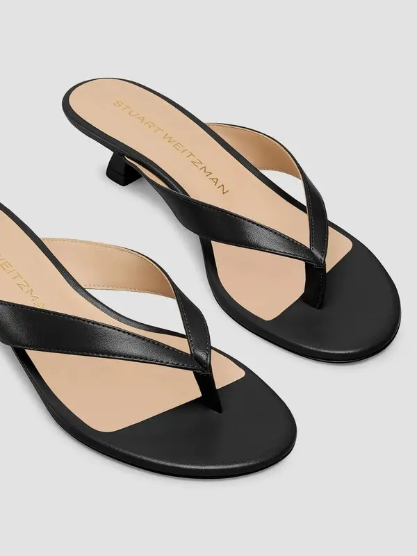 STUART WEITZMAN Rio Sleek 35mm Leather Sandals - Black