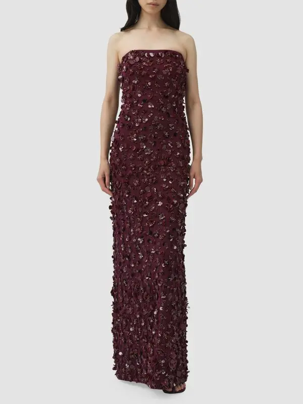 Simkhai Serafina Embellished Strapless Column Gown