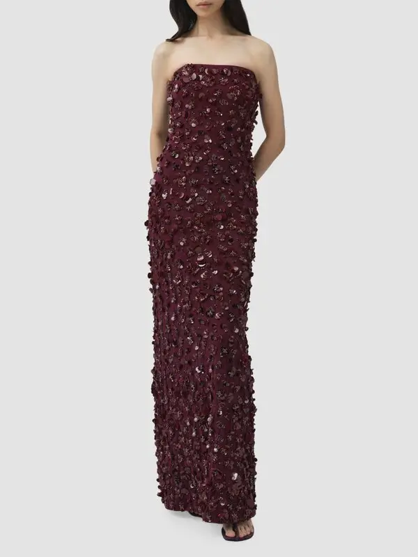 Simkhai Serafina Embellished Strapless Column Gown