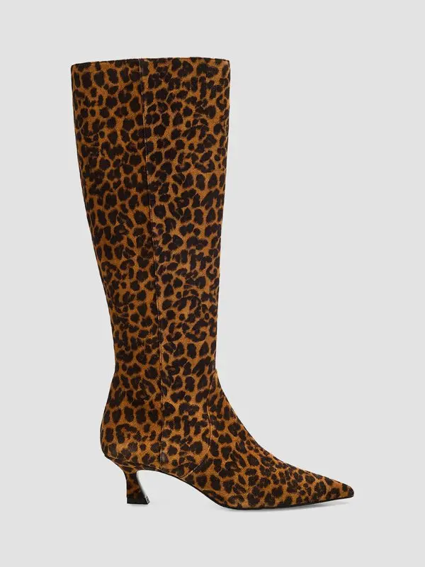 STUART WEITZMAN Vinnie 50mm -print Suede Knee-high Boots - Leopard