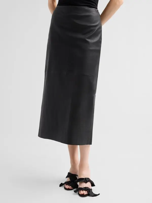 Simkhai Raven Leather Pencil Skirt